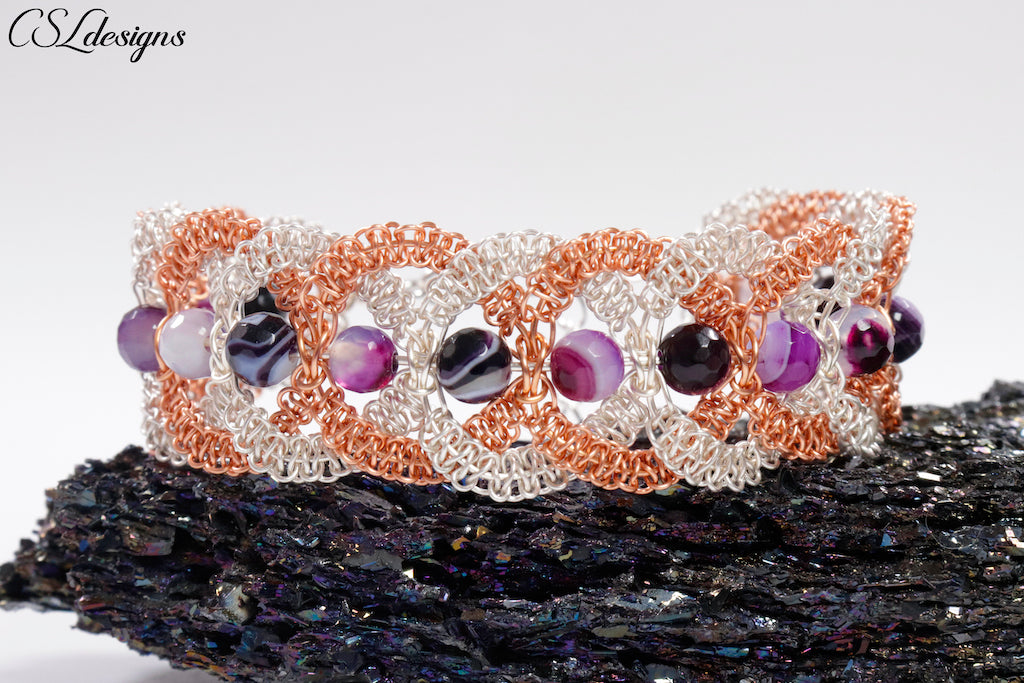 Intertwining herringbone wire macrame bracelet – CSLdesigns shop